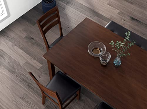 Liveasy Furniture Dining Room Table Set for 6, Kitchen Table with Bench and Chairs Set (Set of 6) Dinette Table with Chairs and Bench (Ladder-Back)