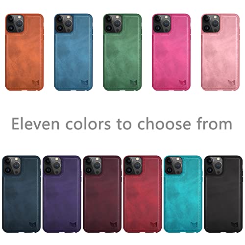SUANPOT for iPhone 14 Pro Max 6.7" Wallet case with RFID Blocking Credit Card Holder,Flip Book PU Leather Phone case Protective Cover Cellphone Women Men for Apple 14 Pro Max case Wallet Rose Red