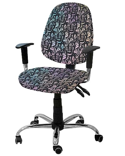 Big buy store Office Chair Cover Spring Colorful Butterfly Desk Chair Cover, Protective Stretchable Universal Computer Chair Covers, Watercolor Decorative Stretch Rotating Gaming Chair Slipcovers
