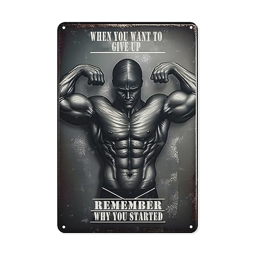 Vintage Metal Signs Home Gym Decor Gym Decor For A Home Gym 8x12 Inch Persevere