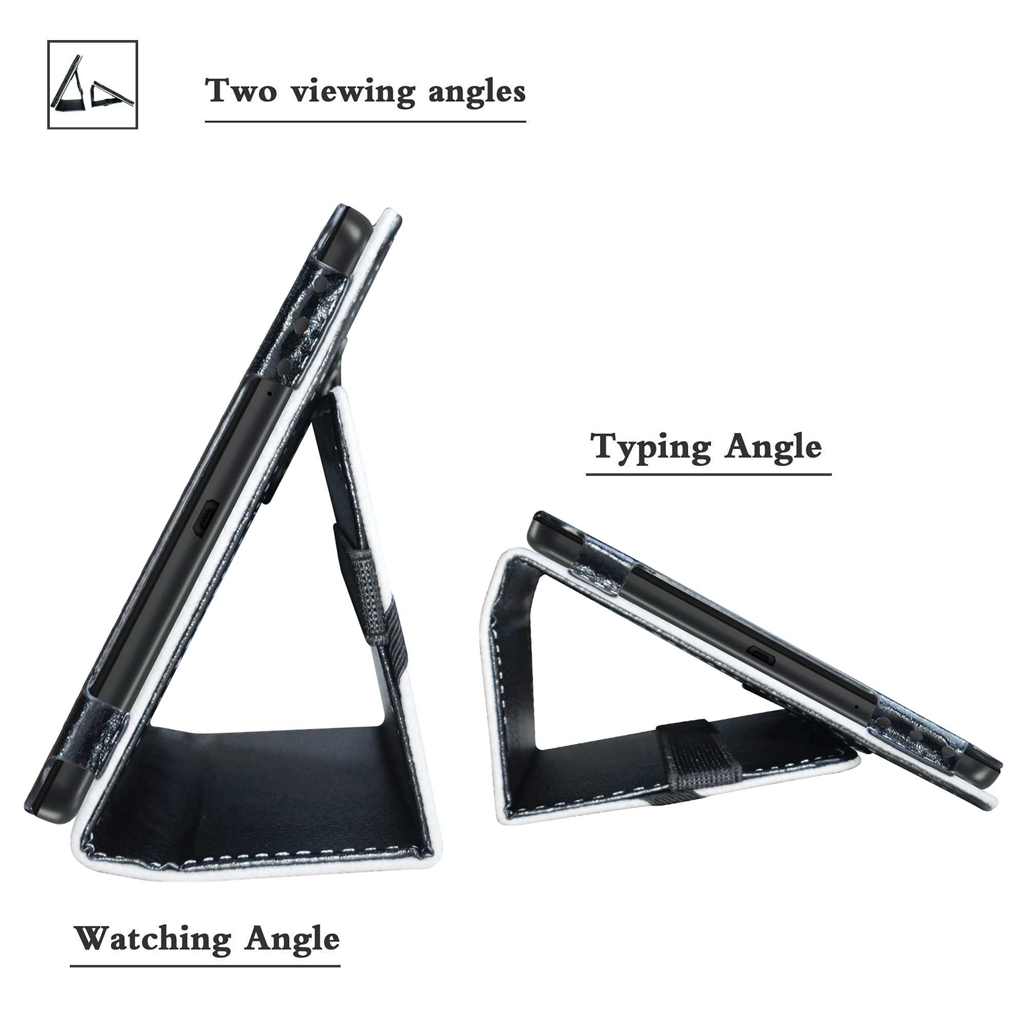 Bige for Lenovo Tab M8 Tablet Case - PU Leather Folio 2-Folding Stand Cover for Lenovo Tab M8 8" Tablet, Black