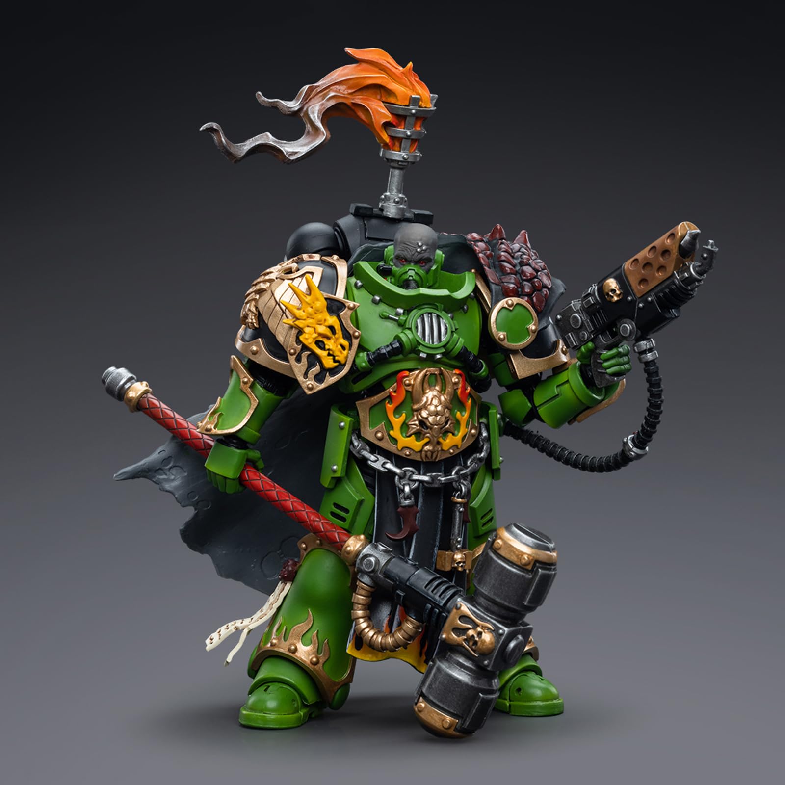 Pipigirl JoyToy 40K Space Marine Genuine License 1/18 Action Figure, Ultramarines Intercessors, 4.88 inch Models Space Marines Action Figures Kits (Salamanders Captain Adrax Agatone)