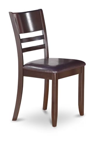 East West Furniture BOLY5-CAP-LC 5 Piece Modern Dining Table Set Includes a Round Kitchen Table and 4 Faux Leather Dining Room Chairs, 42x42 Inch, Cappuccino