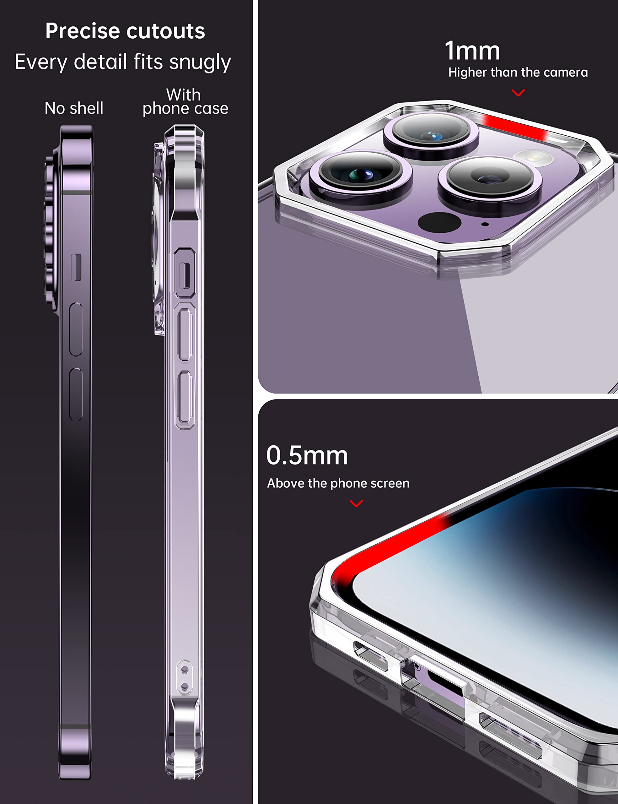 Kakalux[for iPhone 14Pro Phone case,Magnetic case for iPhone 14Pro,magsafe Compatible,with airbag Protection at All Four Corners and Military Grade Drop Protection for iPhone 14Pro(6.1'')-Clear.