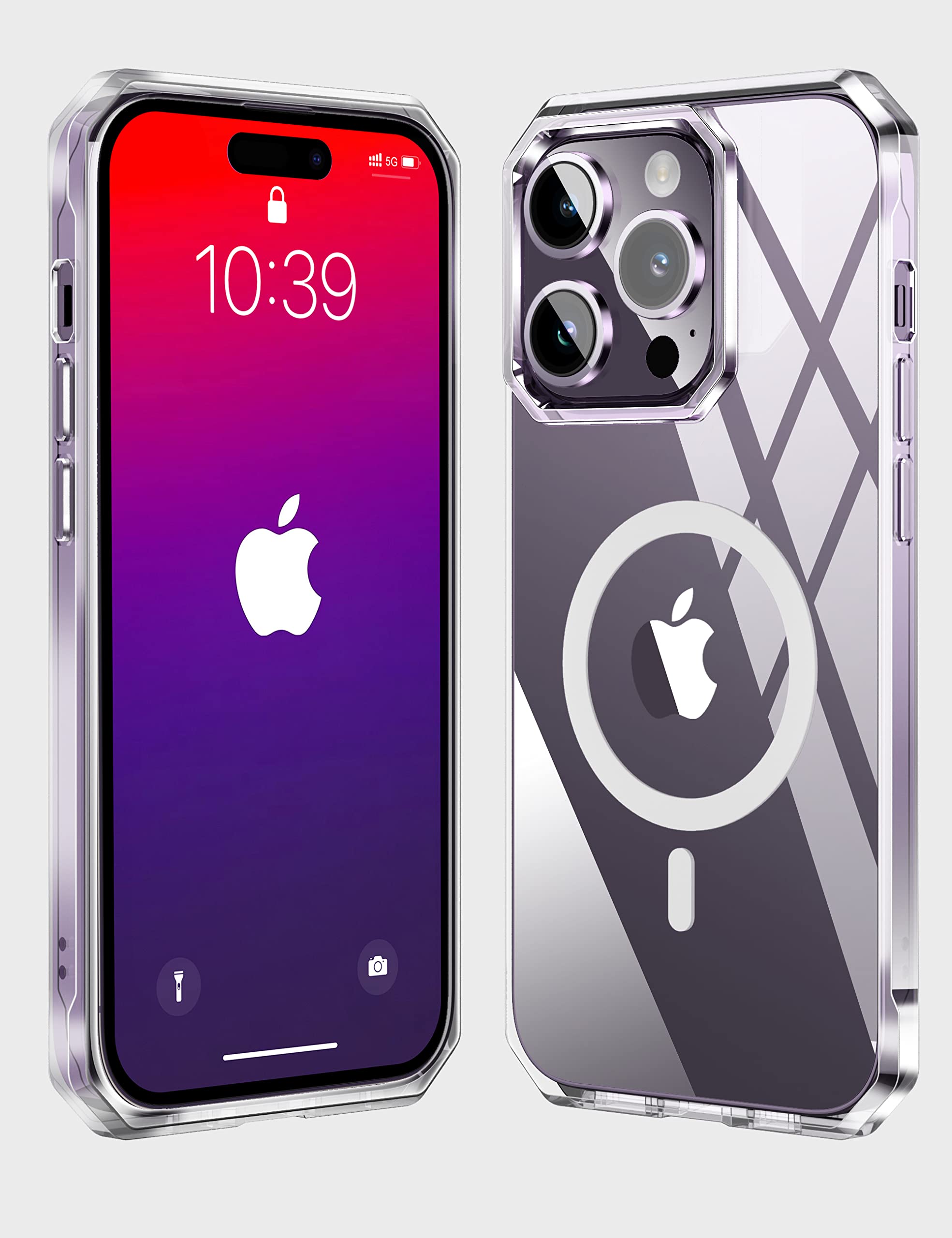 Kakalux[for iPhone 14Pro Phone case,Magnetic case for iPhone 14Pro,magsafe Compatible,with airbag Protection at All Four Corners and Military Grade Drop Protection for iPhone 14Pro(6.1'')-Clear.