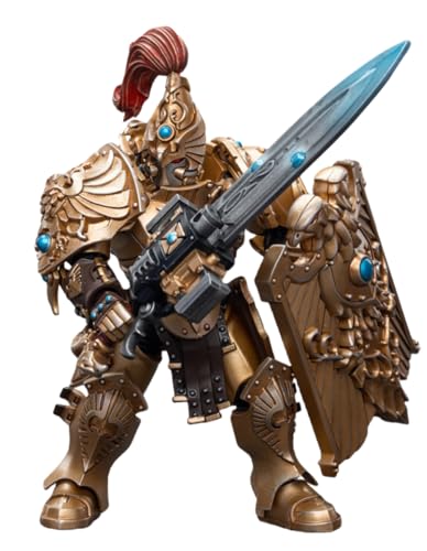 HiPlay JoyToy Warhammer 40K Collectible Figure: Adeptus Custodes Custodian Guard with Sentinel Blade and Praesidium Shield 1:18 Scale Action Figures JT7813