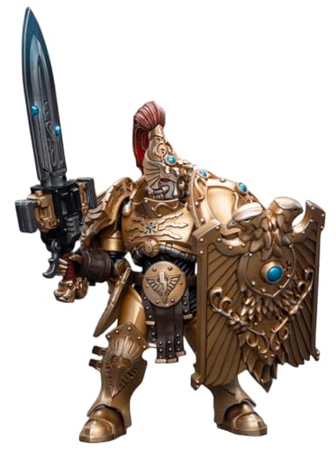 HiPlay JoyToy Warhammer 40K Collectible Figure: Adeptus Custodes Custodian Guard with Sentinel Blade and Praesidium Shield 1:18 Scale Action Figures JT7813