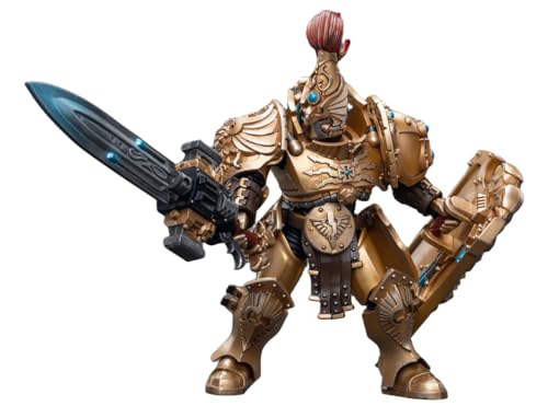 HiPlay JoyToy Warhammer 40K Collectible Figure: Adeptus Custodes Custodian Guard with Sentinel Blade and Praesidium Shield 1:18 Scale Action Figures JT7813