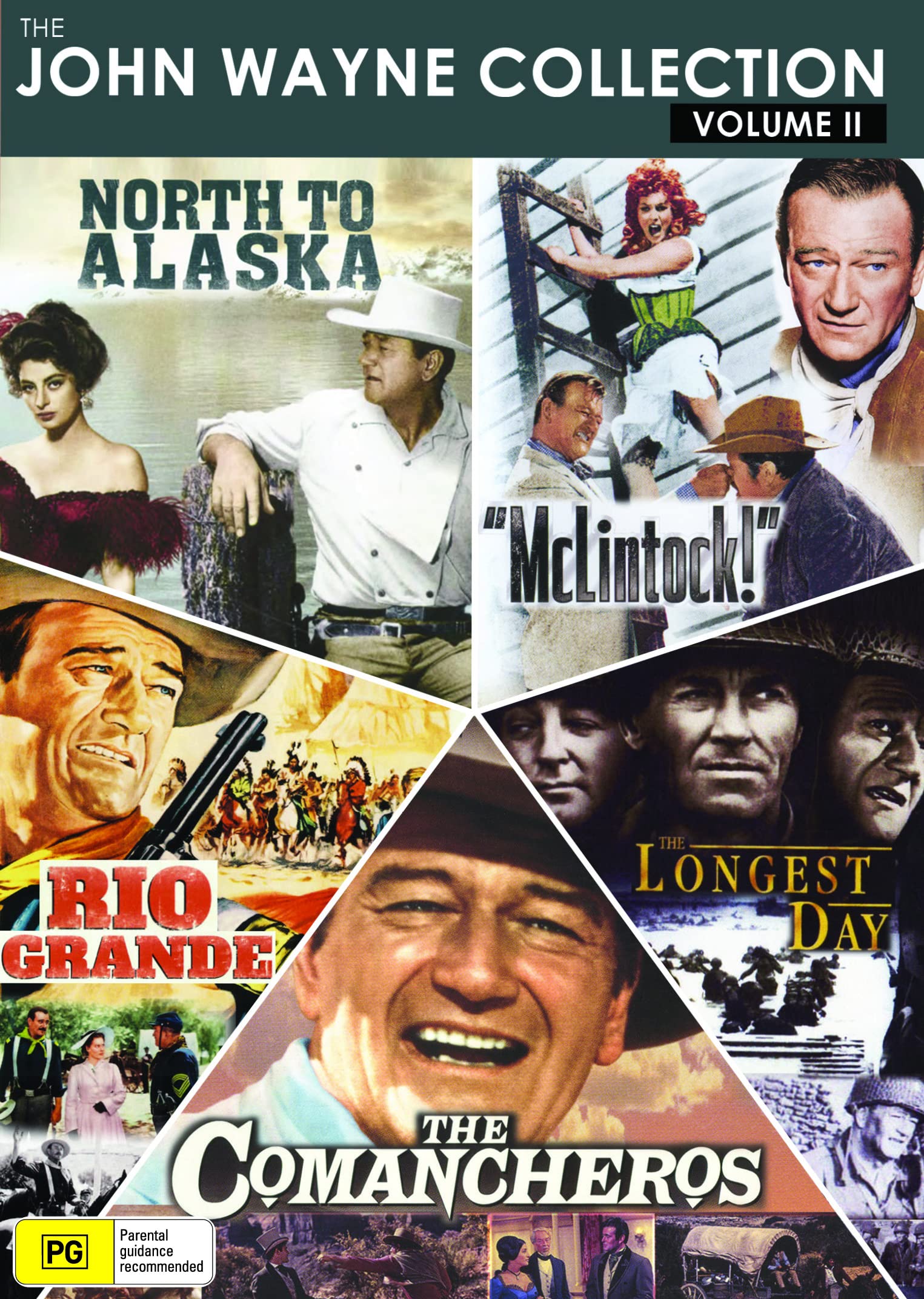 5 Movies Collection - North to Alaska / McLintock / Rio Grande / Longest Day / The Comancheros - John Wayne se Volume 2 DVD