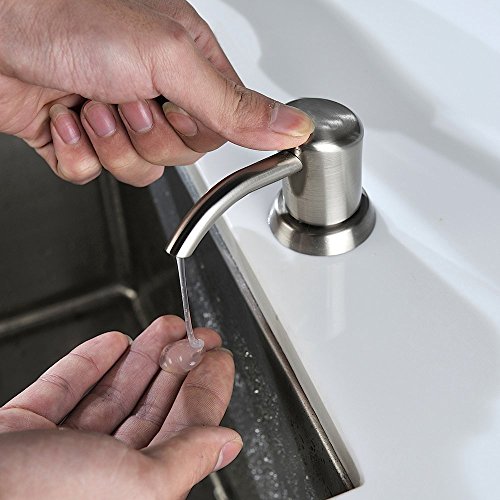 Soap Dispenser, Delle Rosa Soap Dispenser for Kitchen Sink Brushed Nickel, Soap Dispenser Easy Installation Well Built and Sturdy, 320ml/11oz