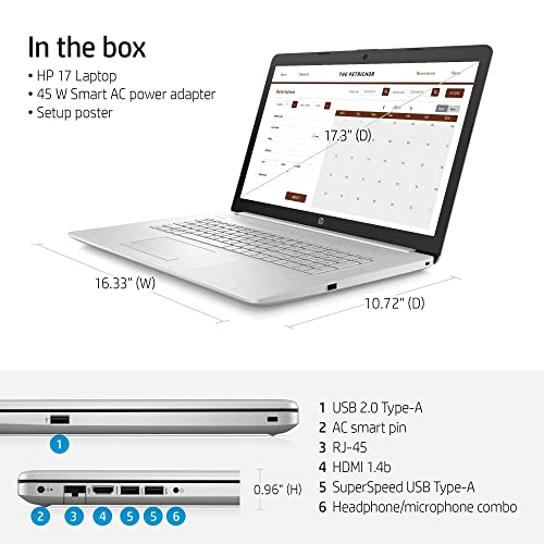 HP 17.3" IPS Anti-Glare FHD Display Laptop, 11th Gen 4-core i5-1135G7, 16GB RAM 512GB SSD, Intel Iris Xe Graphics, Backlit Keyboard, Windows 11 Home, with Lanbertent Rechargeable Battery
