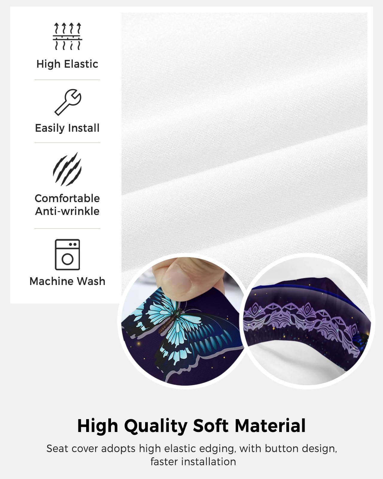 Big buy store Office Chair Cover Butterfly Protective Stretchable Universal Computer Chair Covers Purple Starry Sky Starlight Stretch Rotating Chair Slipcover