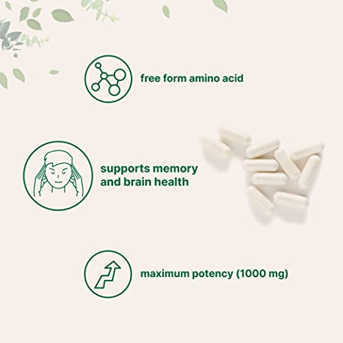 Plant Based L Tyrosine Pills, 1000mg Per Serving, 240 Capsules, Premium Tyrosine Pre Workout Supplement, Supports Mental Alertness Neurotransmitter, Non-GMO and Easy to Swallow