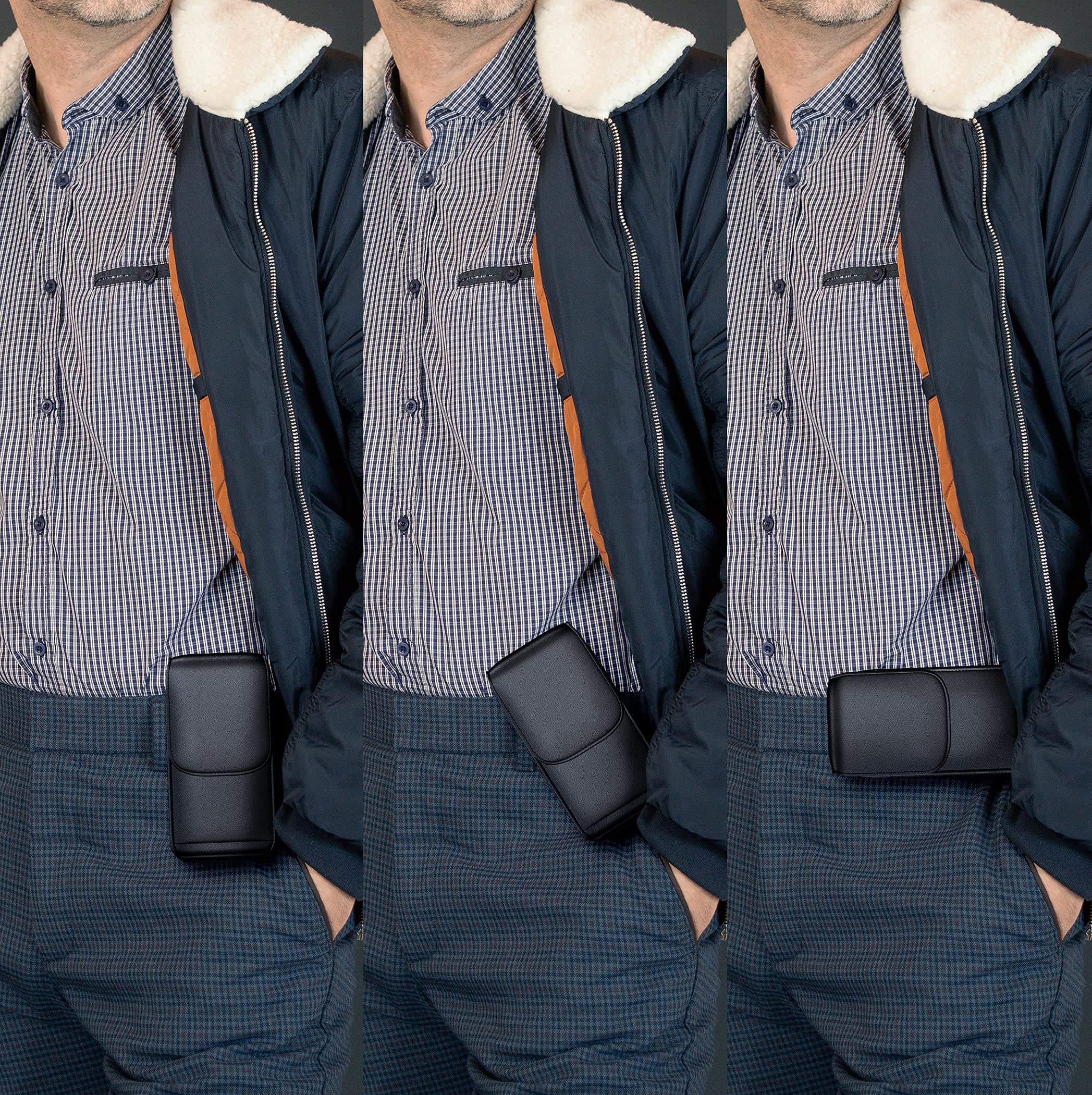 Meilib Holster for iPhone 14, 14 Pro, 13, 13 Pro, 12, 12 Pro, 11 Pro, X, Xs, Cell Phone Belt Holder Case with Swivel Belt Clip, ID/Card Storage Pouch Cover (Fits iPhone with Otterbox Case on) Black