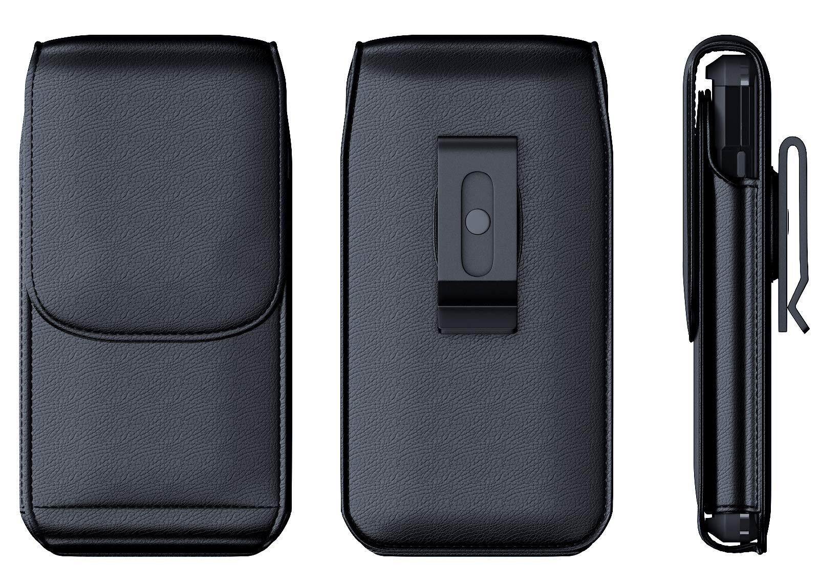 Meilib Holster for iPhone 14, 14 Pro, 13, 13 Pro, 12, 12 Pro, 11 Pro, X, Xs, Cell Phone Belt Holder Case with Swivel Belt Clip, ID/Card Storage Pouch Cover (Fits iPhone with Otterbox Case on) Black