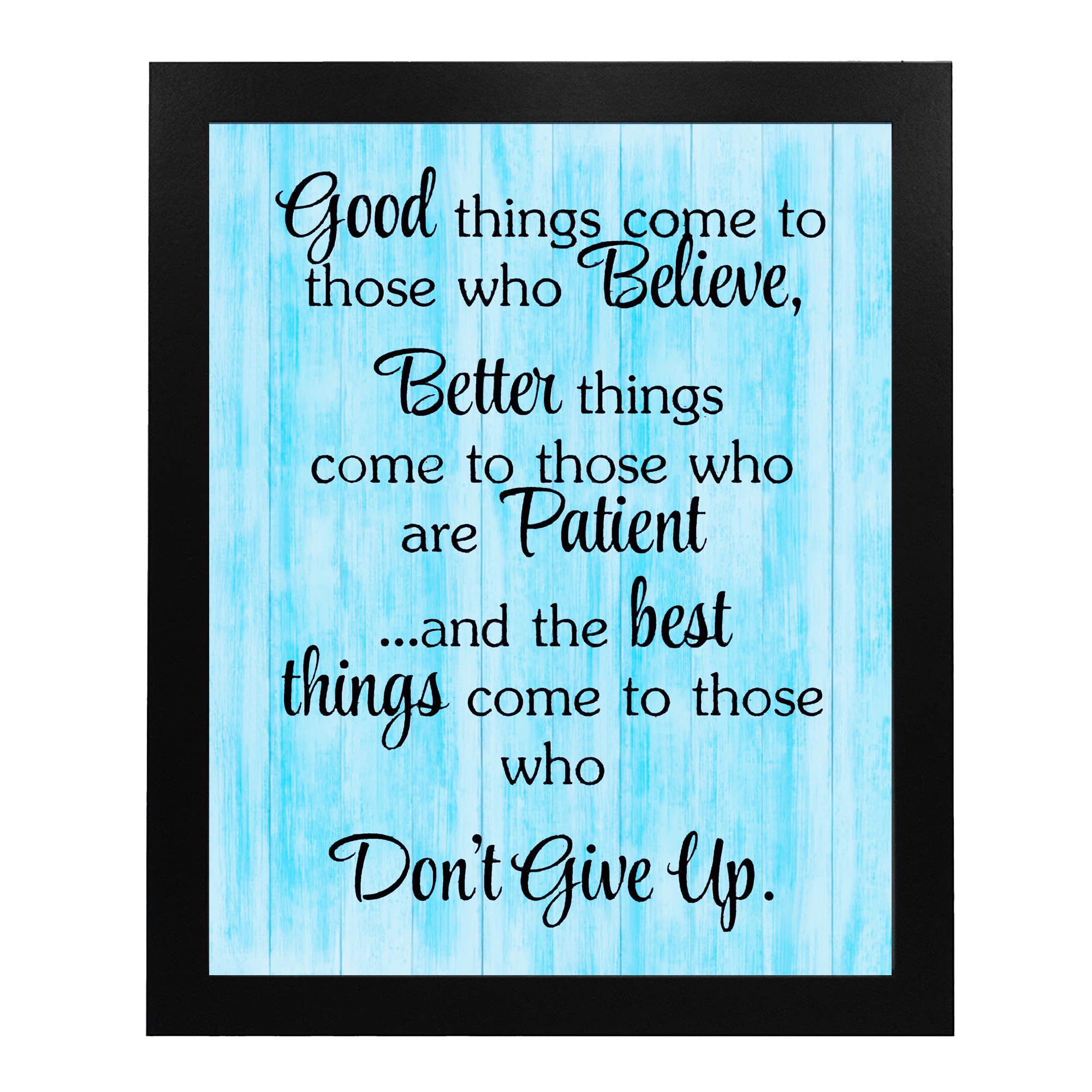 Believe, Don't Give Up - Inspirational Wall Art, Motivational Quotes Wall Print with Rustic Wood Design for Home Decor, Office Decor & Classroom Decor. Reminder to Persevere! Unframed - 8x10