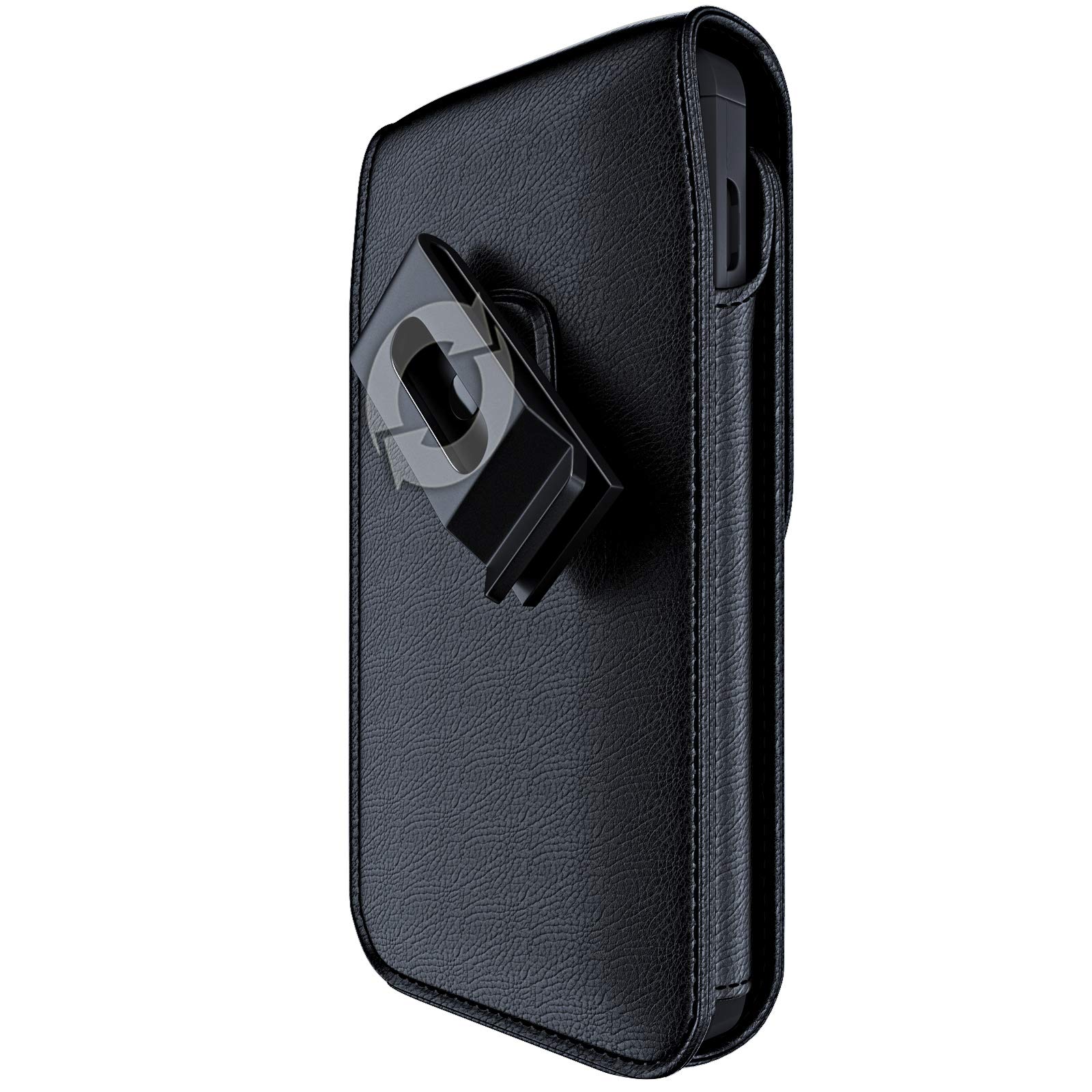 Meilib Holster for iPhone 14, 14 Pro, 13, 13 Pro, 12, 12 Pro, 11 Pro, X, Xs, Cell Phone Belt Holder Case with Swivel Belt Clip, ID/Card Storage Pouch Cover (Fits iPhone with Otterbox Case on) Black
