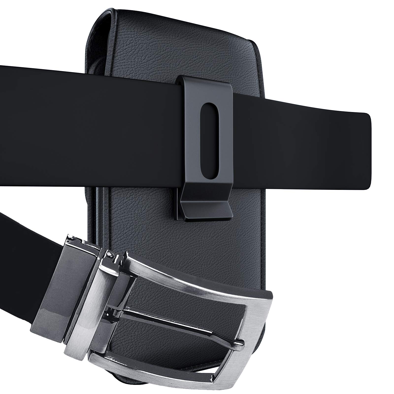 Meilib Holster for iPhone 14, 14 Pro, 13, 13 Pro, 12, 12 Pro, 11 Pro, X, Xs, Cell Phone Belt Holder Case with Swivel Belt Clip, ID/Card Storage Pouch Cover (Fits iPhone with Otterbox Case on) Black