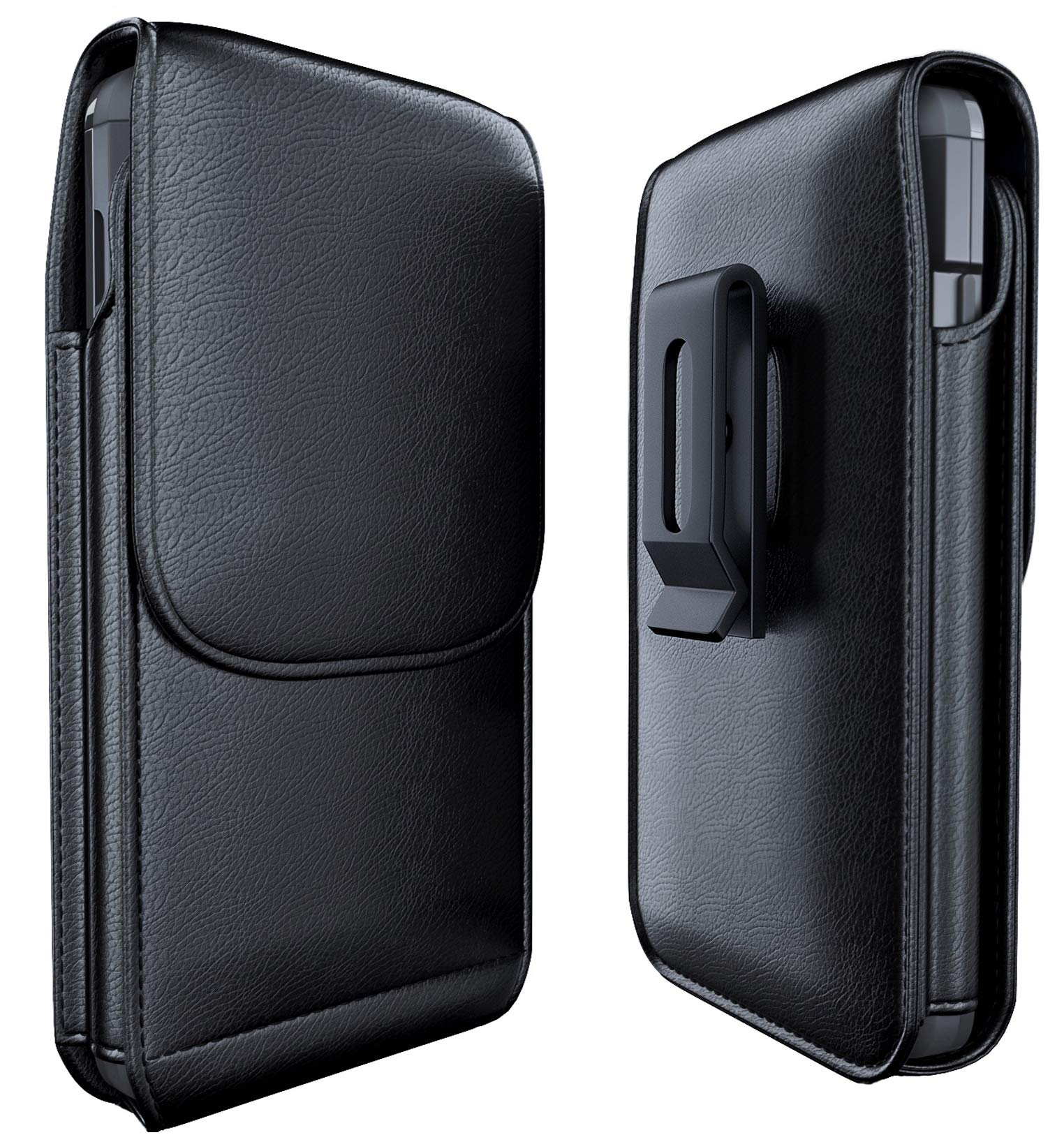 Meilib Holster for iPhone 14, 14 Pro, 13, 13 Pro, 12, 12 Pro, 11 Pro, X, Xs, Cell Phone Belt Holder Case with Swivel Belt Clip, ID/Card Storage Pouch Cover (Fits iPhone with Otterbox Case on) Black