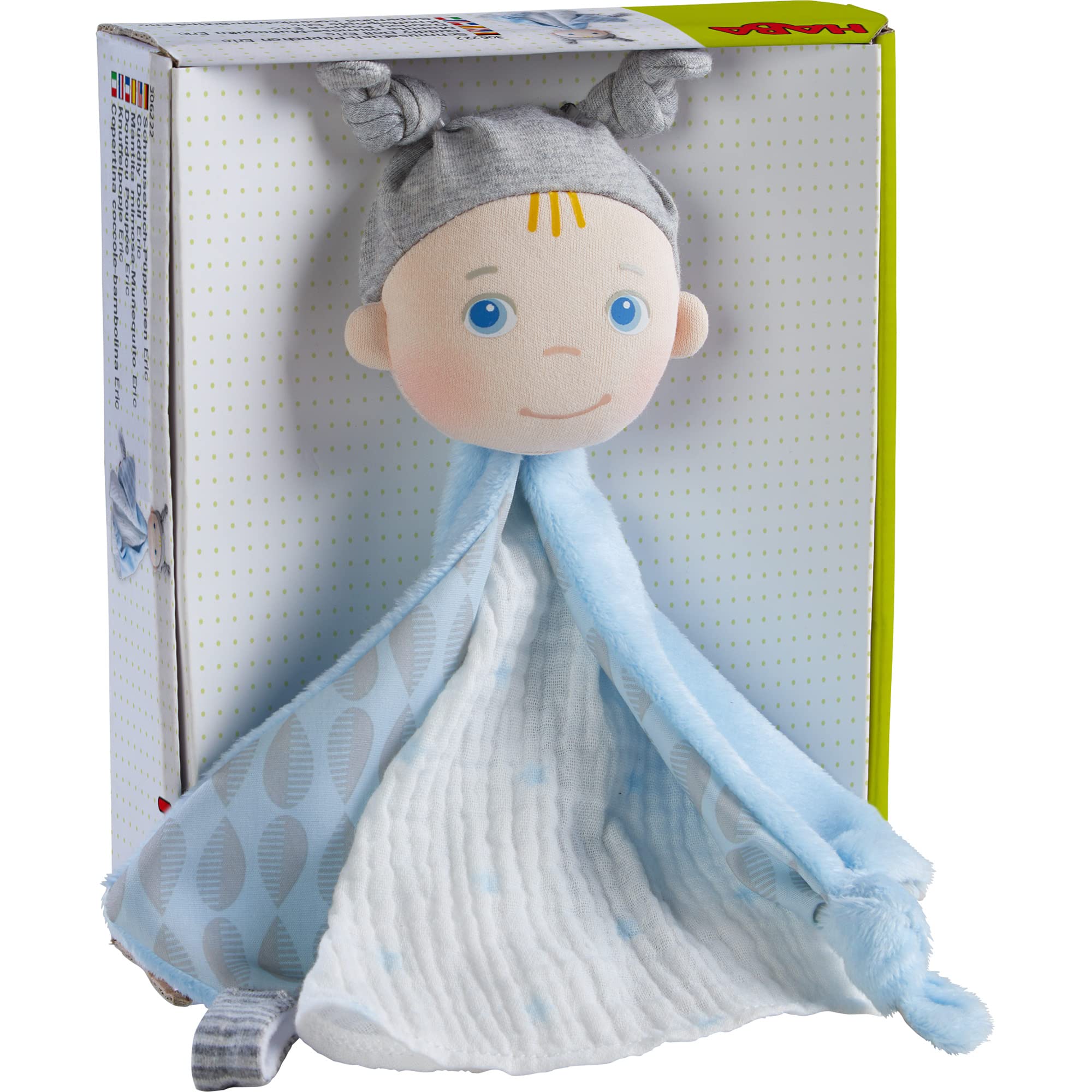 HABA Cuddly Doll Eric - Soft Lovey Toy for Birth and Up (Machine Washable)
