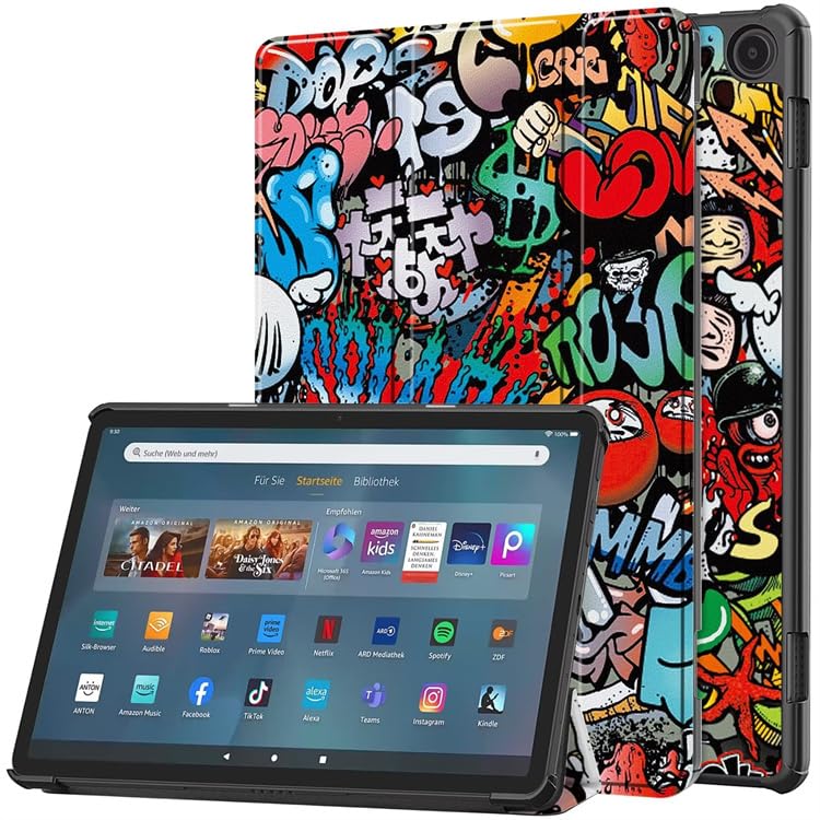 Case for Amazon Fire Max 11 Tablet (13th Generation, 2023 Release), Slim Folding Stand Cover Case for Fire 11 Tablet with Auto Wake/Sleep, Graffiti