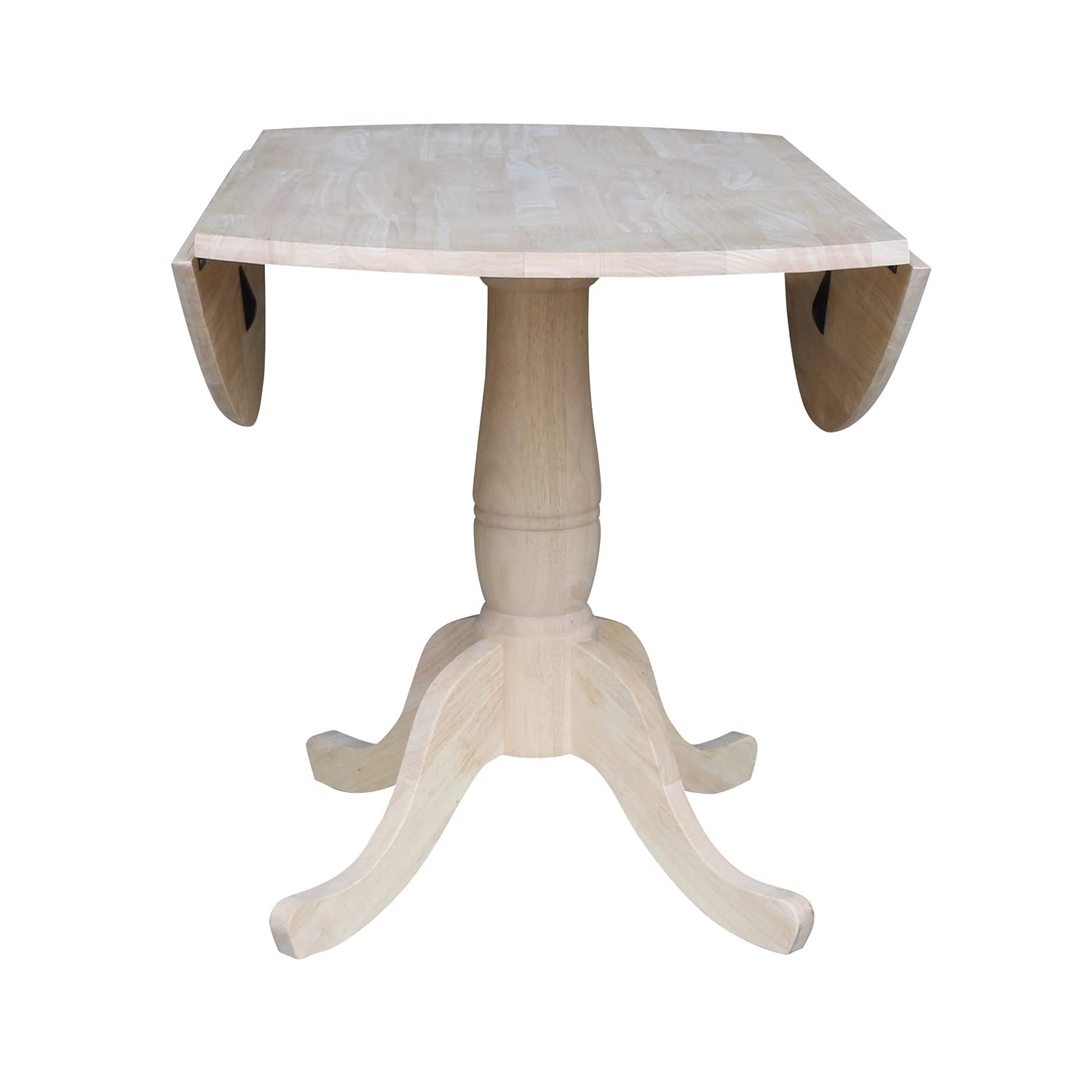 IC International Concepts International Concepts 42" Round Dual Drop Leaf Pedestal Table-29.5" H, Unfinished Dining Table, Ready to Finish