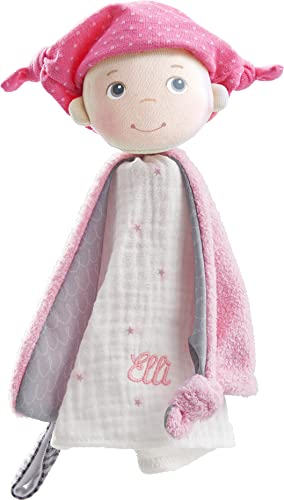 HABA Cuddly Blanket Doll Elli - Soft Lovey Baby Toy for Birth and Up (Machine Washable)