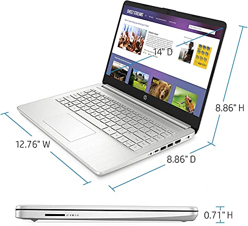 HP Newest 2021 14" Diagonal HD Laptop PC, Intel Core i5-1035G1 Processor, Intel UHD Graphics, 8GB SDRAM, 256GB SSD, 802.11ac, Bluetooth 5, HDMI, Windows 10, Natural Silver W/ Valinor Accessories