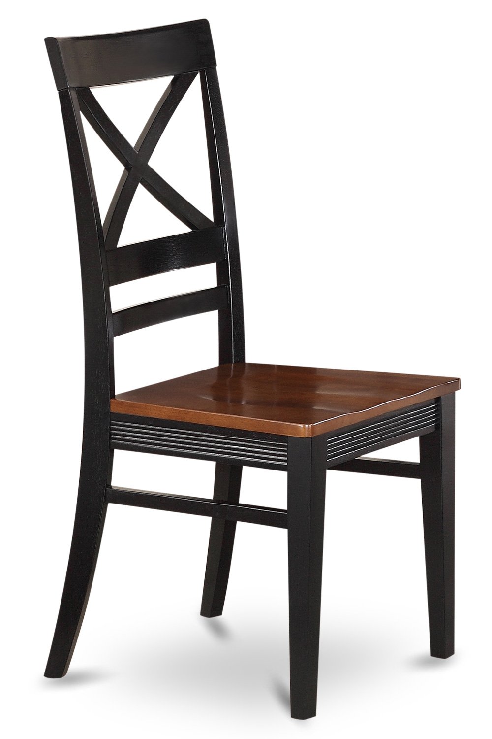 East West Furniture DLQU3-BCH-W 3 Piece Dining Set Contains a Round Dining Table with Dropleaf and 2 Kitchen Chairs, 42x42 Inch, Black & Cherry