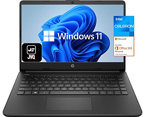 2022 Newest HP Stream 14" HD Laptop, Intel Celeron N4020(up to 2.8GHz), 8GB RAM, 128GB Space(64GB eMMC+64GB Card), 1-Year Office 365, WiFi, HDMI, USB-C, Webcam, Bluetooth, Windows 11S, Black+JVQ MP
