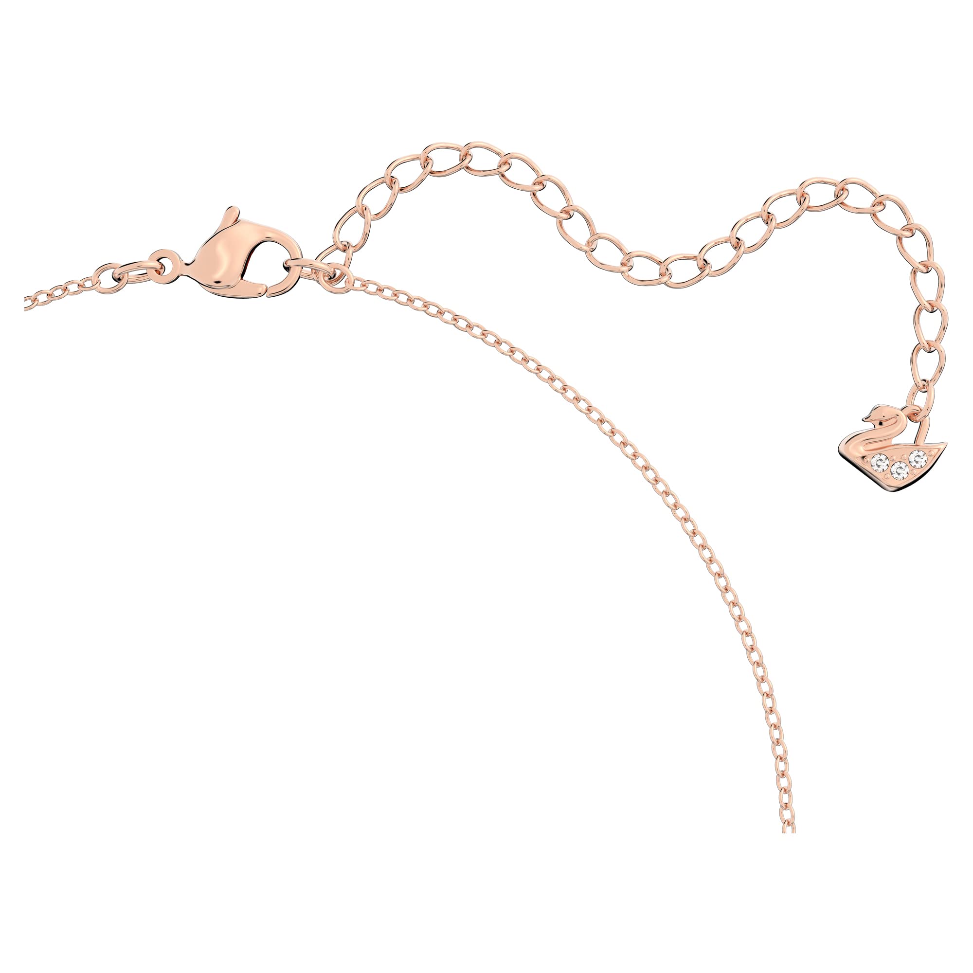 Swarovski Lilia Y necklace, Butterfly, White, Rose-gold tone plated