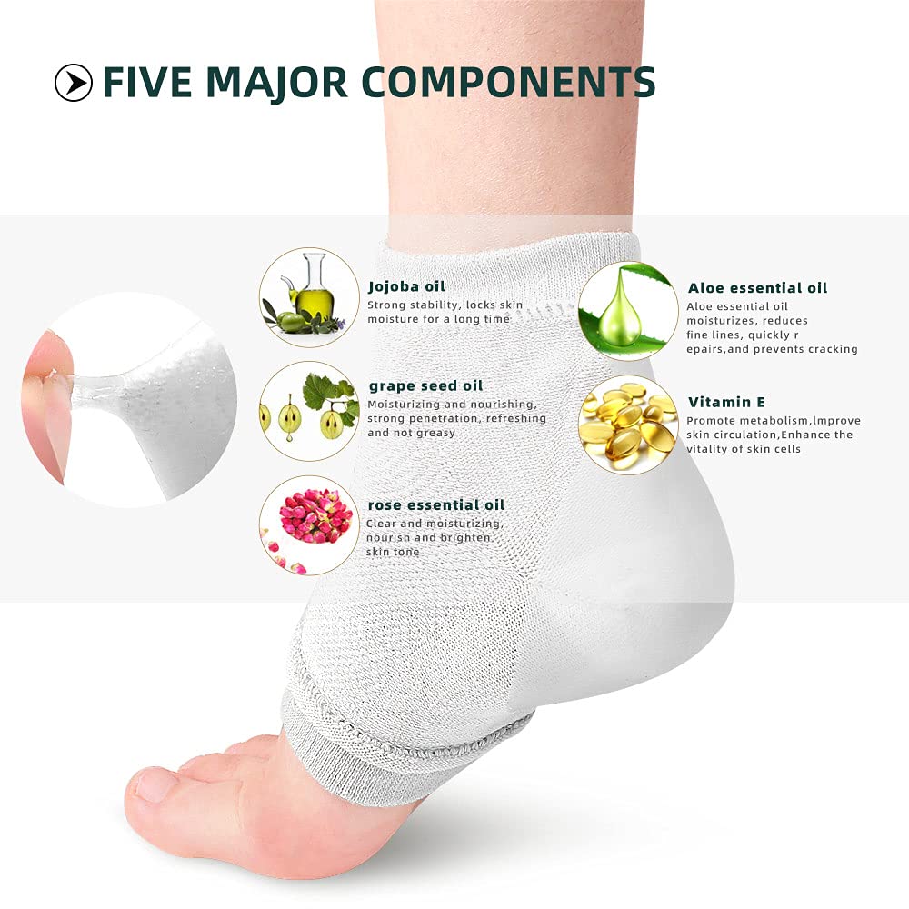 Foot File and Spa Socks Set, Foot Care Pedicure Stainless Steel File, Gel Lined Toeless Spa Socks, Moisturizing Heel Socks (Green+Grey)