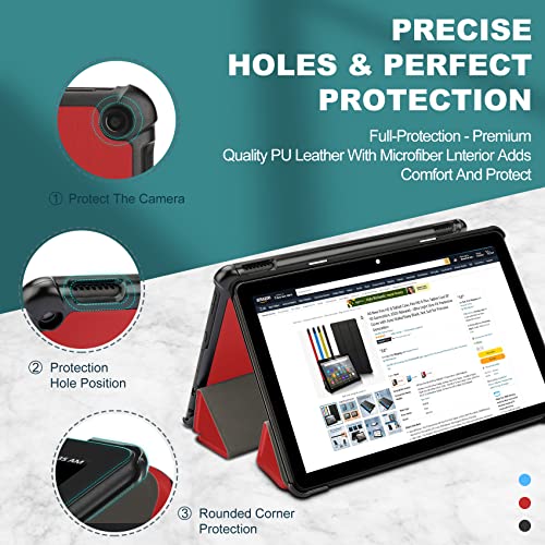 All New Fire HD 8 Tablet Case, Tablet Case Fits Kindle Fire HD 8 & 8 Plus Tablet (8β12th/10th Generation, 2022/2020 Release), Ultra Light Slim Fit Cover, Not Suit Kindle for 2017/2018 Release-Red