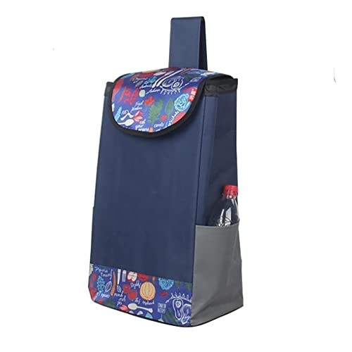 Folding Shopping Hand Cart Replacement Bag, Portable Waterproof Oxford Cloth Shopping Cart Backup Trolley Bags, Reusable Shopping Spare Bag (Color : C)