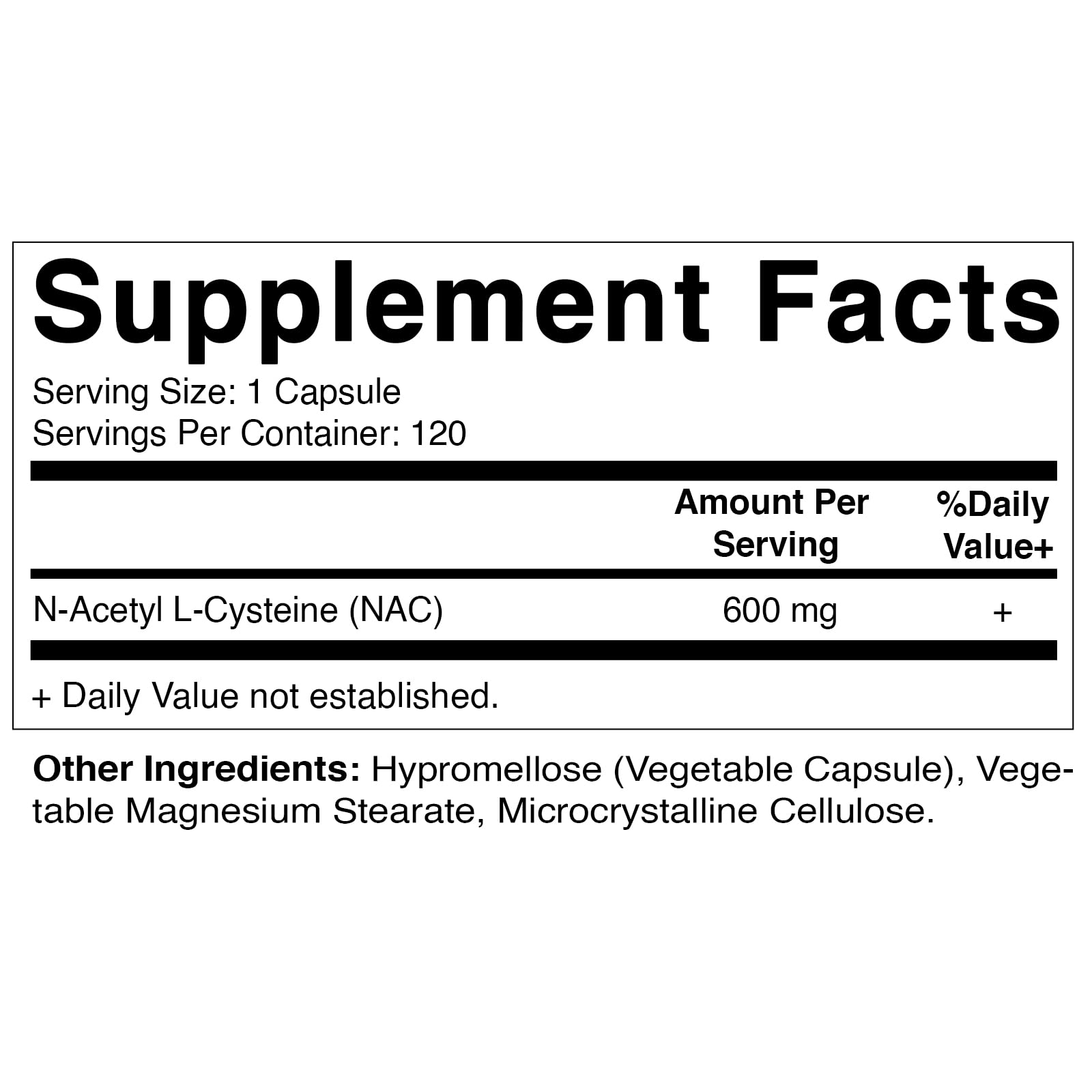Vitamatic NAC N Acetyl L-Cysteine 600 mg 120 Veg Capsules