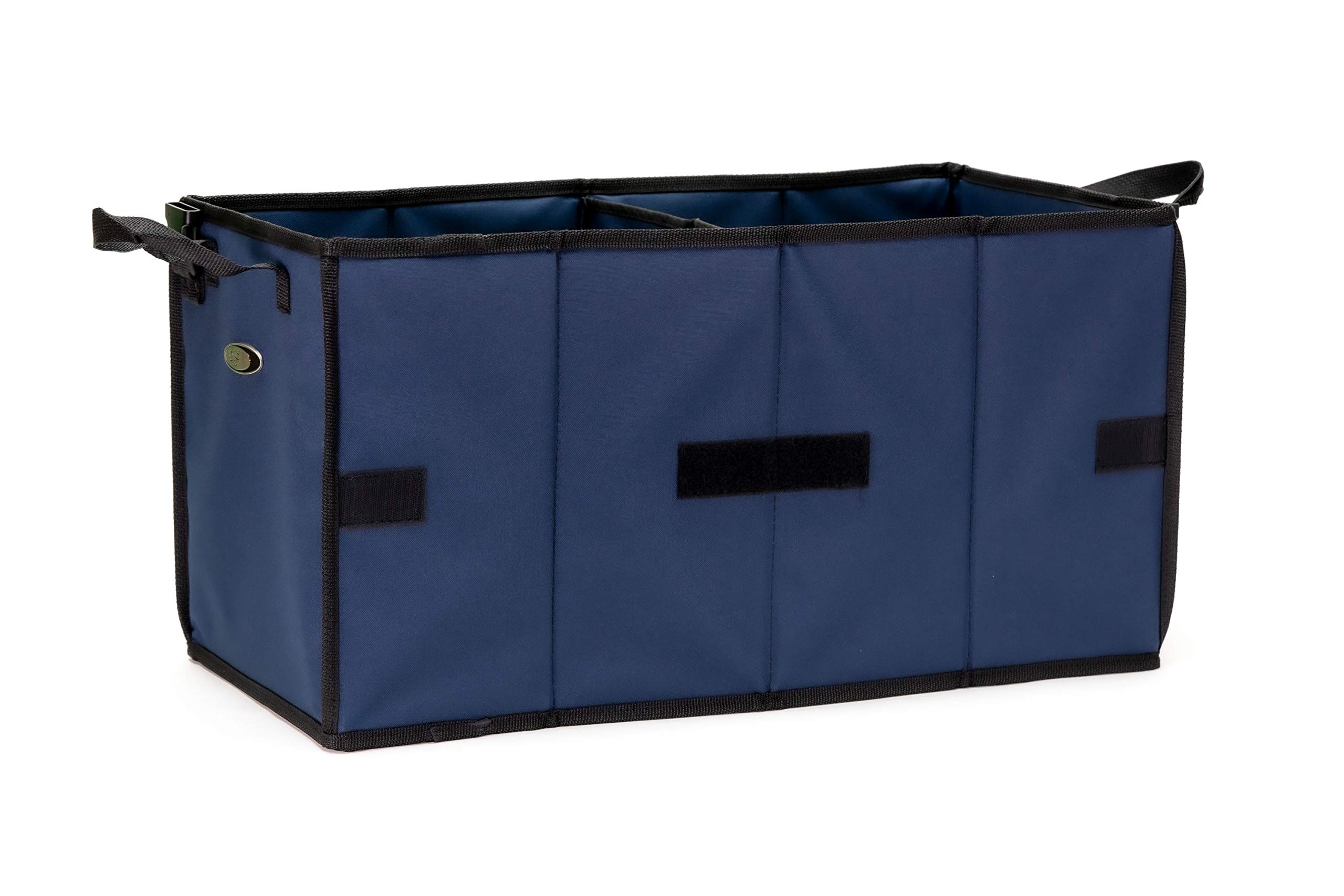 MCY Accordion Bag β Reusable Eco-Friendly Foldable Bag, Reinforced Shell, Durable Fabric, Easy Storage, Compact and Expandable, Grocery Bag (Navy Blue, 13x13x25 inches)