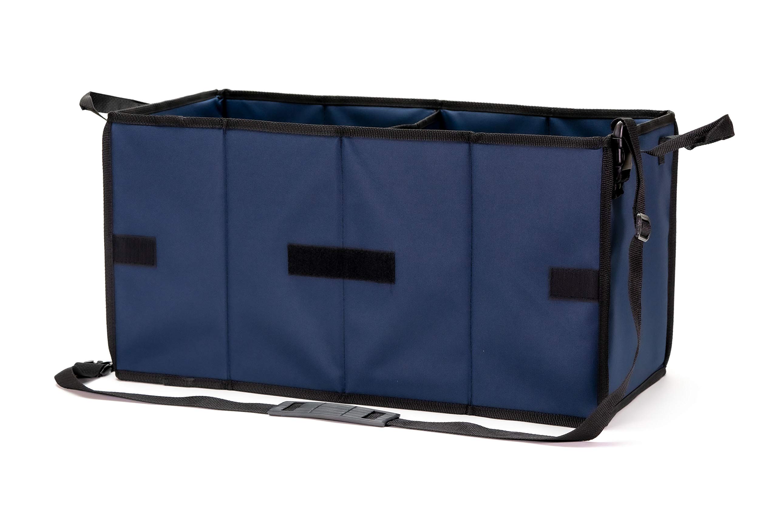 MCY Accordion Bag β Reusable Eco-Friendly Foldable Bag, Reinforced Shell, Durable Fabric, Easy Storage, Compact and Expandable, Grocery Bag (Navy Blue, 13x13x25 inches)