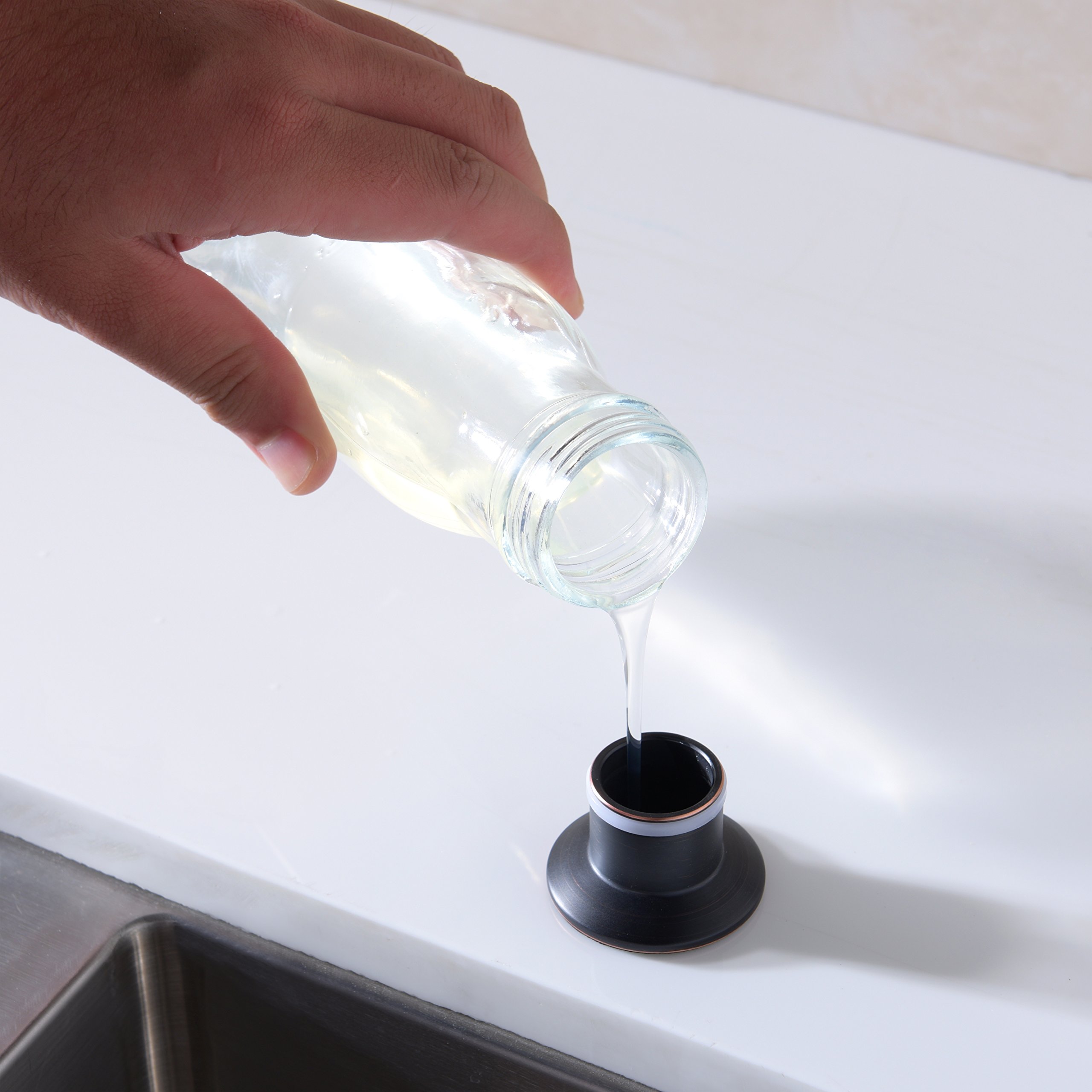 Delle Rosa Soap Dispenser, Liquid Soap Dispenser for Kitchen Sink, Brass Head Kitchen Sink Soap Dispenser Soap or Lotion Pump Dispenser Oil Rubbed Bronze, 11oz/320ml