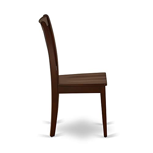East West Furniture DMCL5-MAH-W 5 Piece Kitchen Table & Chairs Set Includes a Round Dining Table with Dropleaf and 4 Dining Room Chairs, 42x42 Inch, Mahogany