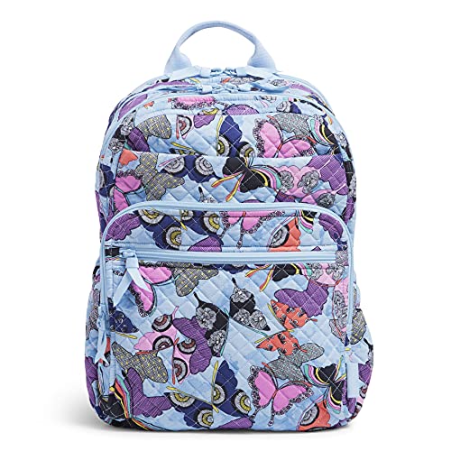 Vera Bradley Women's Cotton XL Campus Backpack, Butterfly By - Recycled Cotton, One Size