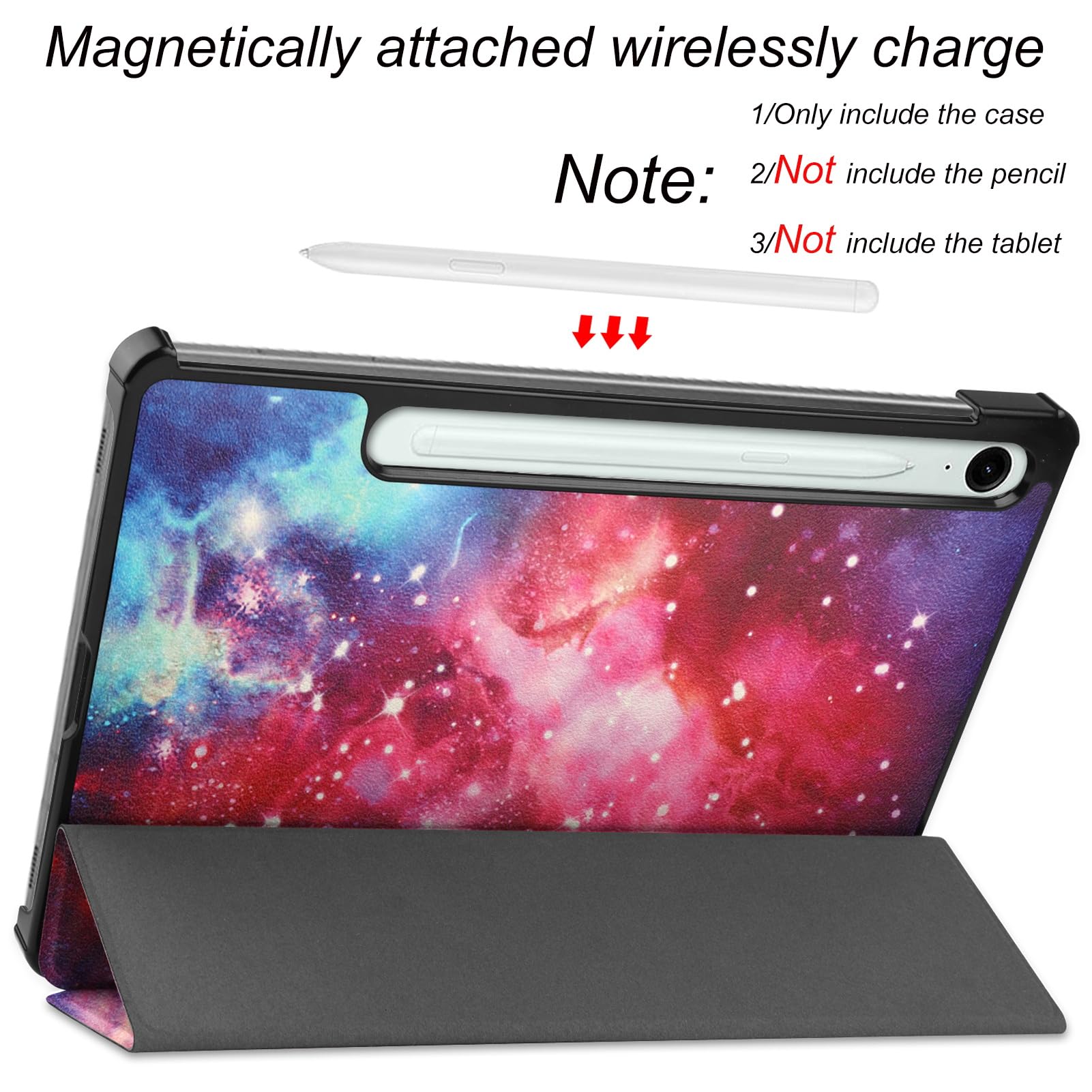 DWaybox Tablet Case for Samsung Galaxy Tab S9 FE SM-X510/X516B 10.9 inch, Folio Slim Smart Cover Lightweight Hard Shell Protective Case with Multi-Angle Stand -Stars