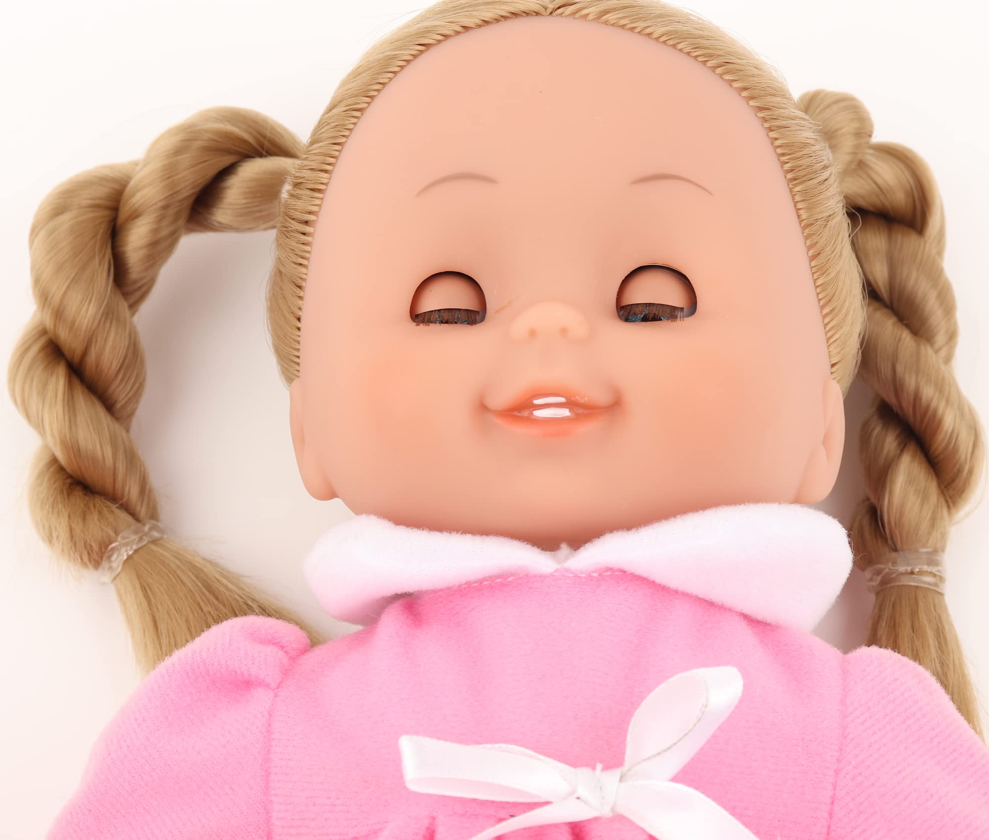 SCORAY 16 ", Stuffed Super Soft Baby Bear Doll Born and up - Removable Pink Clothing