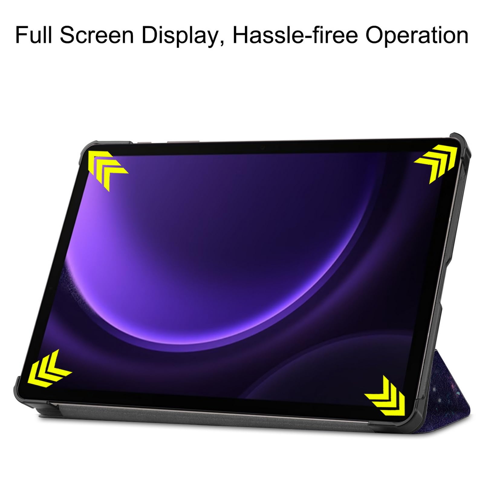 DWaybox Tablet Case for Samsung Galaxy Tab S9 FE SM-X510/X516B 10.9 inch, Folio Slim Smart Cover Lightweight Hard Shell Protective Case with Multi-Angle Stand -Stars