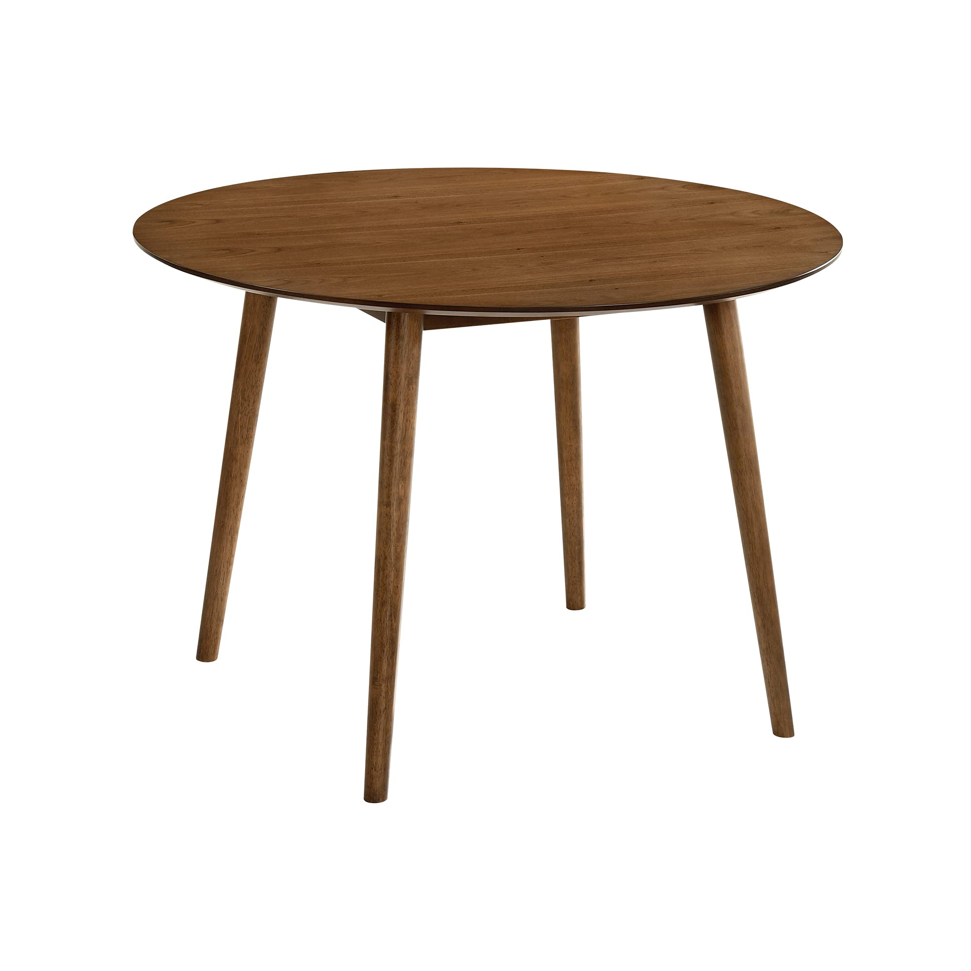 Armen Living Arcadia and Renzo 5 Piece Dining Set, 42" Round, Orange/Walnut Wood