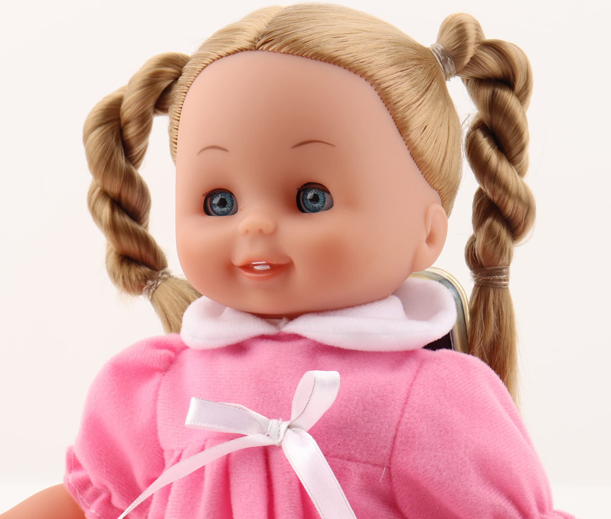 SCORAY 16 ", Stuffed Super Soft Baby Bear Doll Born and up - Removable Pink Clothing