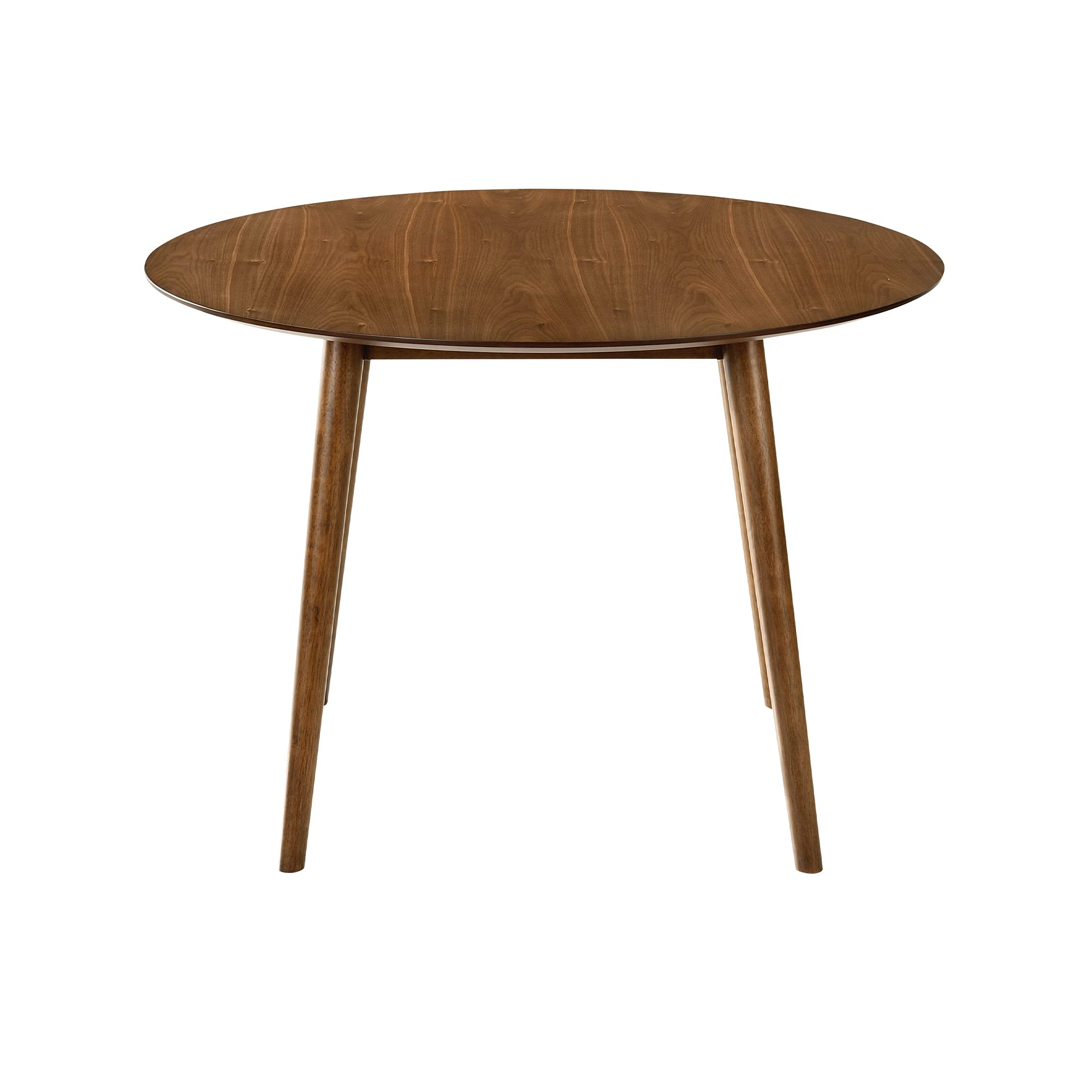 Armen Living Arcadia and Renzo 5 Piece Dining Set, 42" Round, Orange/Walnut Wood