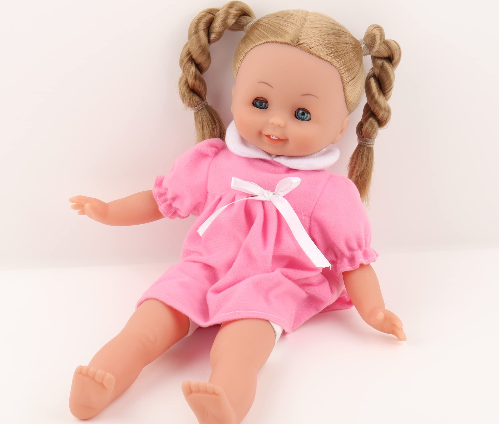 SCORAY 16 ", Stuffed Super Soft Baby Bear Doll Born and up - Removable Pink Clothing