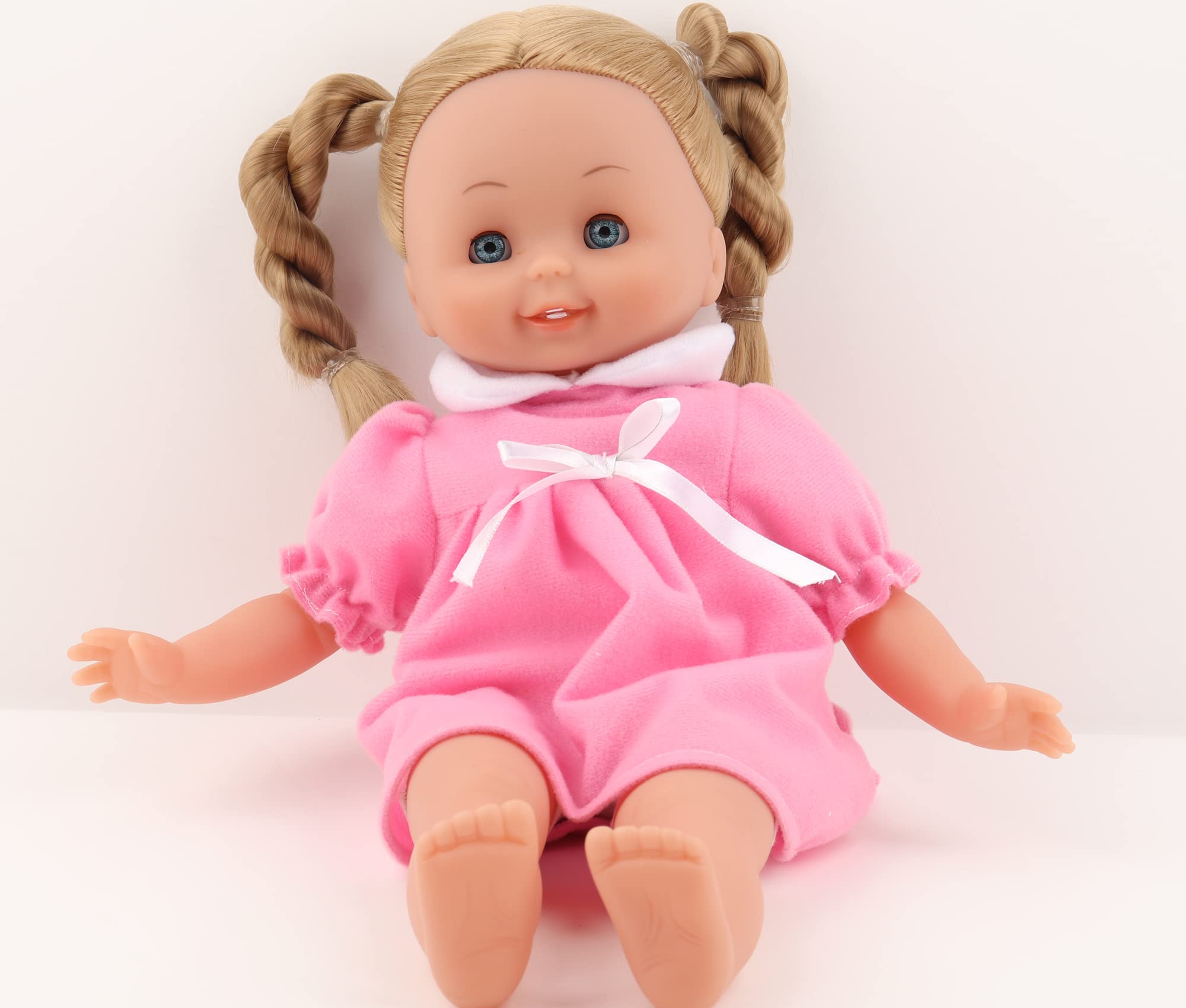 SCORAY 16 ", Stuffed Super Soft Baby Bear Doll Born and up - Removable Pink Clothing