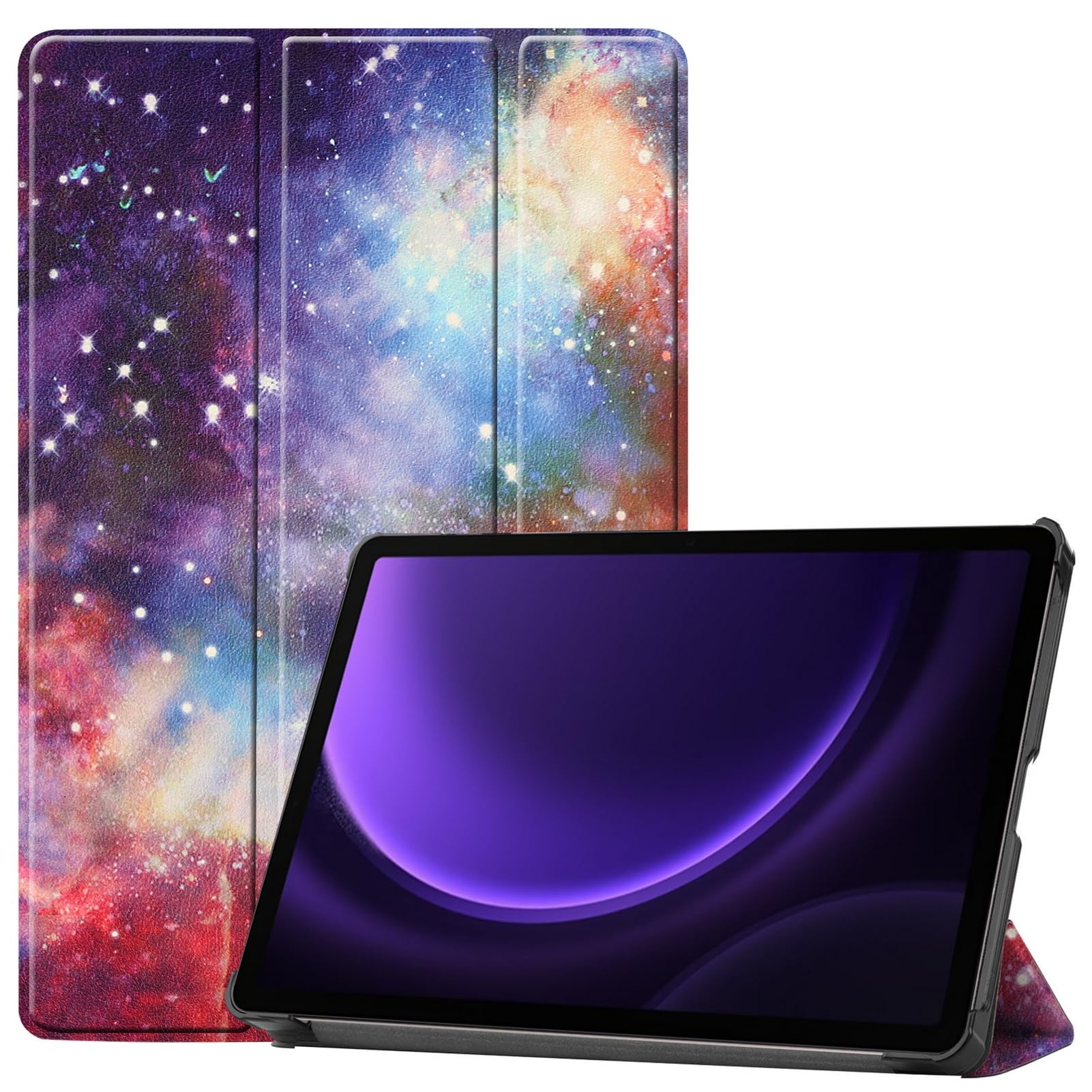 DWaybox Tablet Case for Samsung Galaxy Tab S9 FE SM-X510/X516B 10.9 inch, Folio Slim Smart Cover Lightweight Hard Shell Protective Case with Multi-Angle Stand -Stars