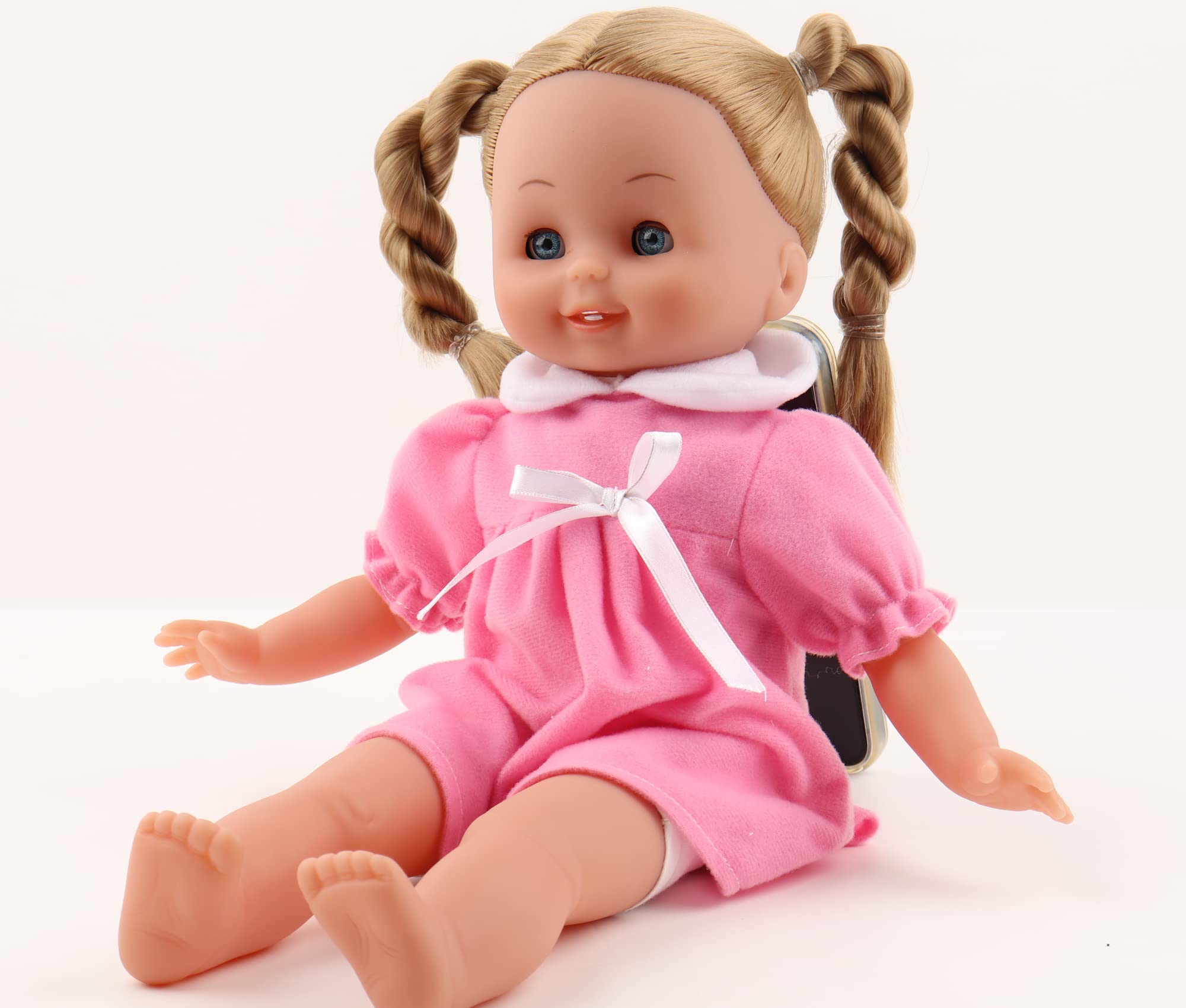 SCORAY 16 ", Stuffed Super Soft Baby Bear Doll Born and up - Removable Pink Clothing